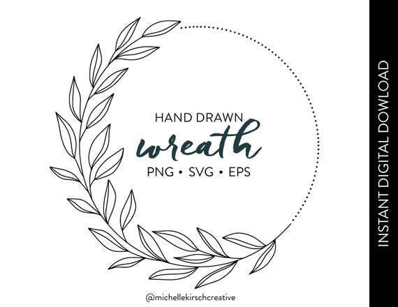 Floral Wreath SVG PNG EPS Vector File Wreath Clipart - Etsy