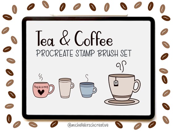 Procreate Brush Stamp Set of 21 Tea Cup Coffee Mug Hand - Etsy Canada