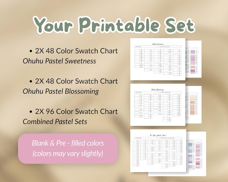 Ohuhu Pastel Marker Color Swatch Chart (sweetness + Blossoming ...
