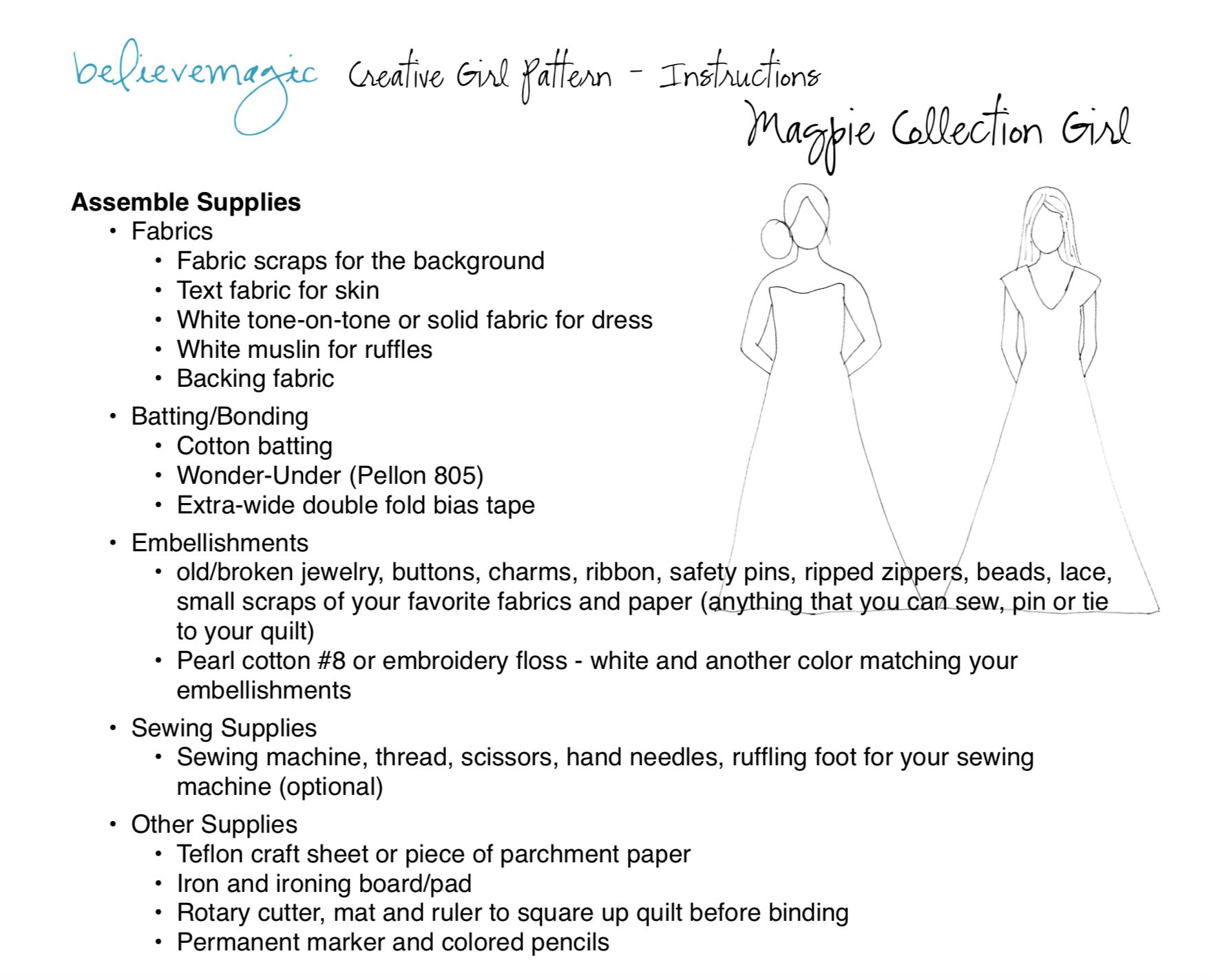 Magpie Girl Pattern - PDF - Etsy