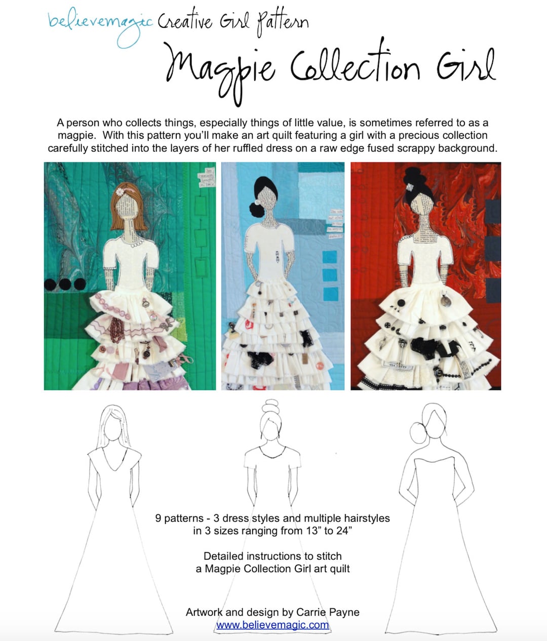 Magpie Girl Pattern - PDF - Etsy