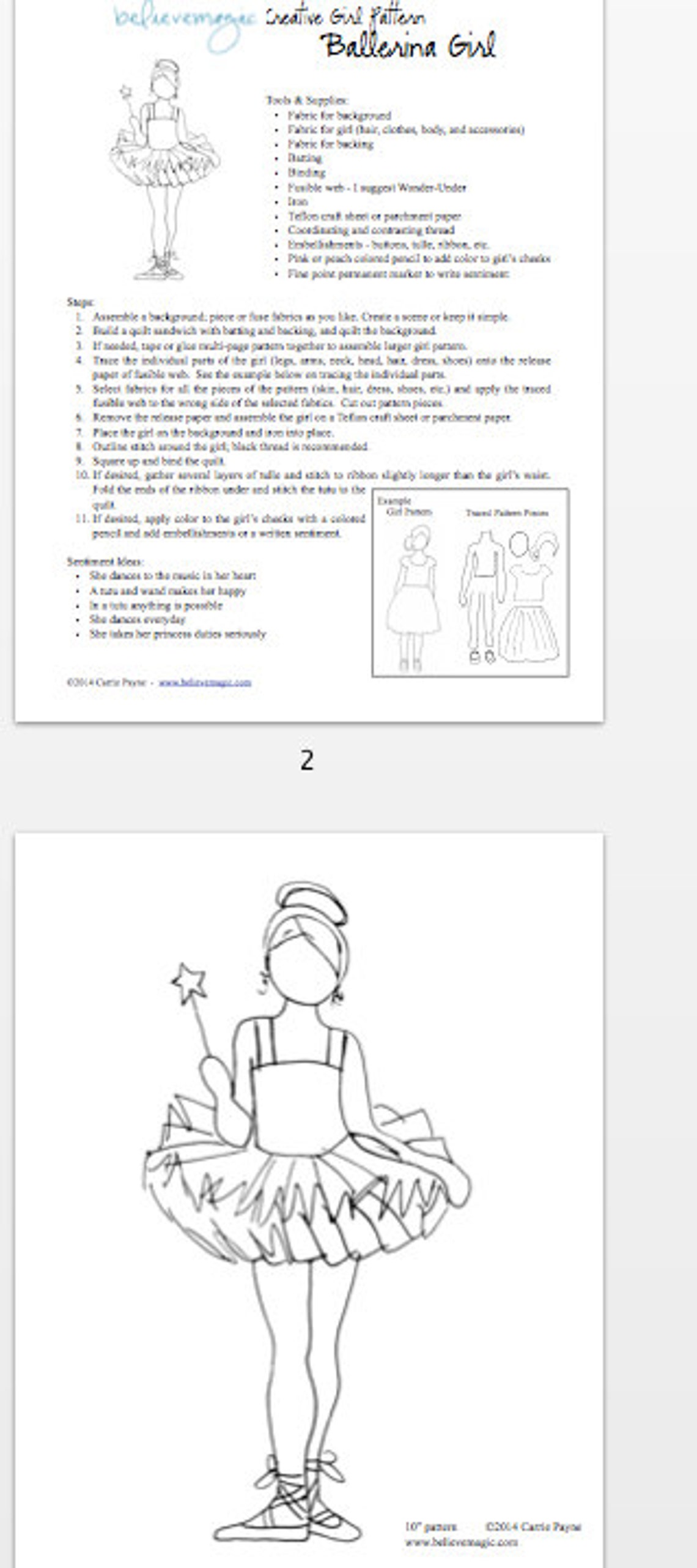 Ballerina Girl Patterns PDF - Etsy