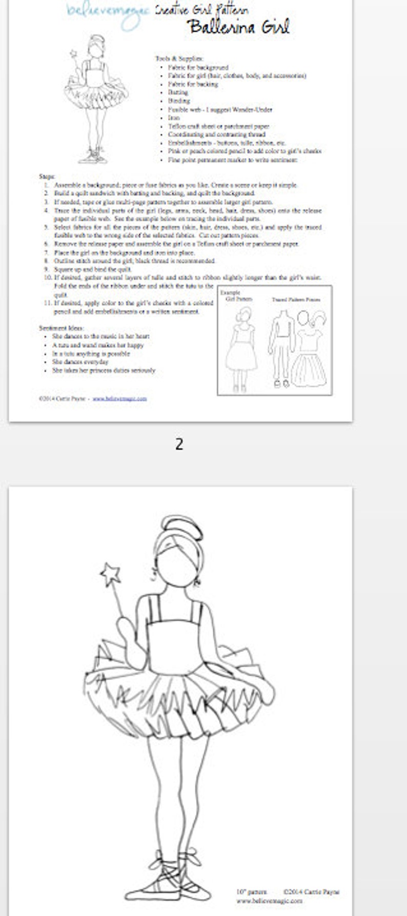 Ballerina Girl Patterns PDF - Etsy
