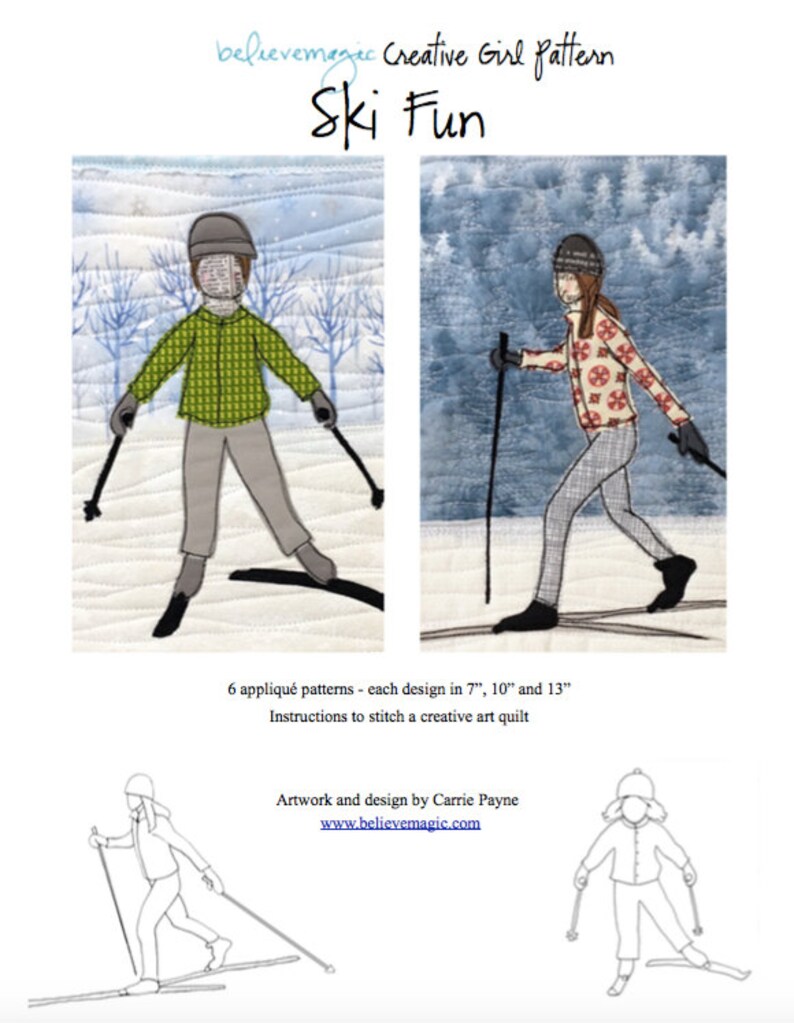 Appliqué Quilt Pattern - Ski Fun - PDF - Etsy