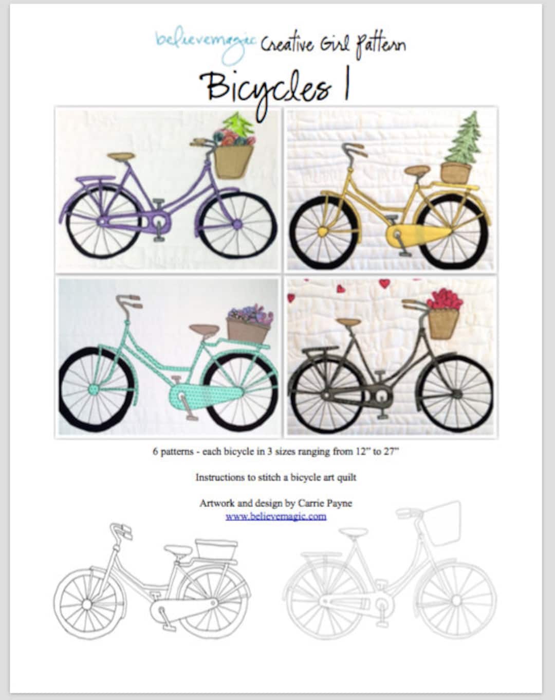 Bicycles Pattern - PDF - Etsy