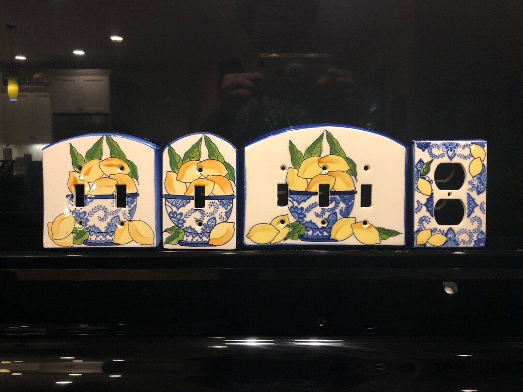 Ceramic Light Switch Lemon Themed Set Handpainted by All Fired - Etsy
