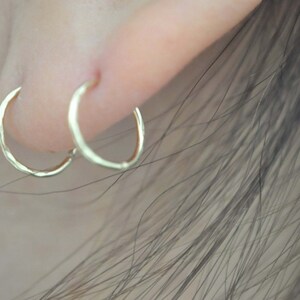 Hammered Gold Filled Tragus Hoop, Tiny Hoop Earring, Septum Ring ...