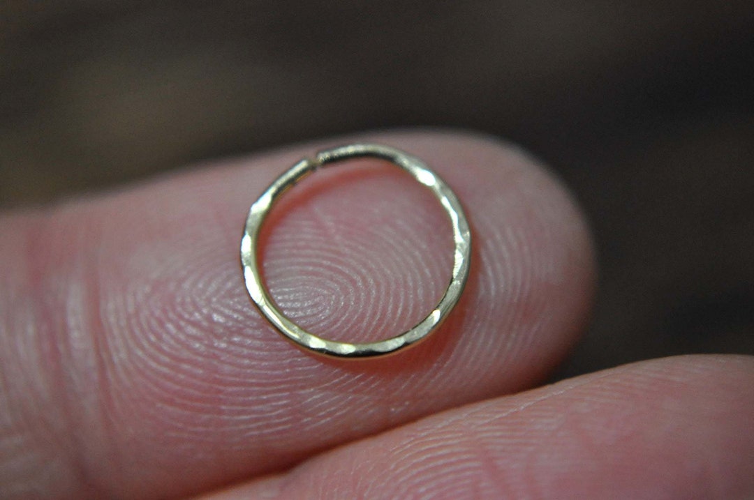 Hammered Gold Filled Tragus Hoop, Tiny Hoop Earring, Septum Ring ...