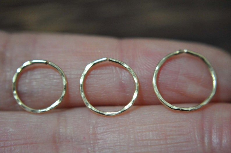 Hammered Gold Filled Tragus Hoop, Tiny Hoop Earring, Septum Ring ...