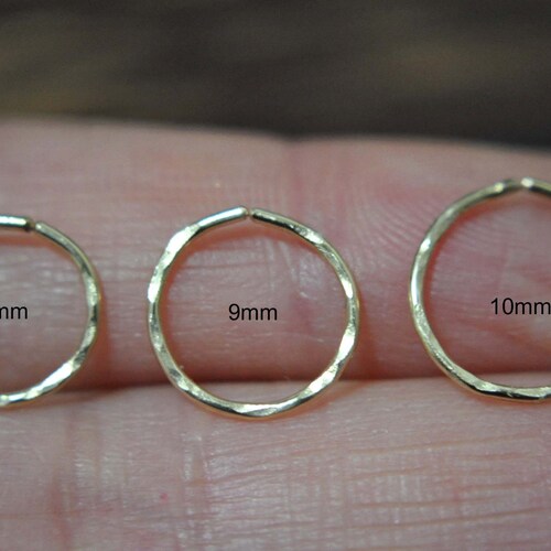 Hammered Gold Filled Tragus Hoop Tiny Hoop Earring Septum - Etsy