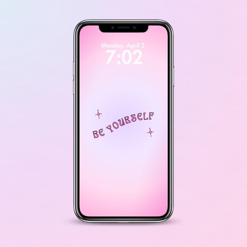 Dreamy Pink Gradient Phone Wallpapers, Motivational Set (digital ...
