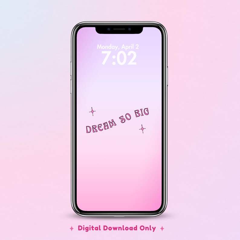 Dreamy Pink Gradient Phone Wallpapers, Motivational Set (digital ...