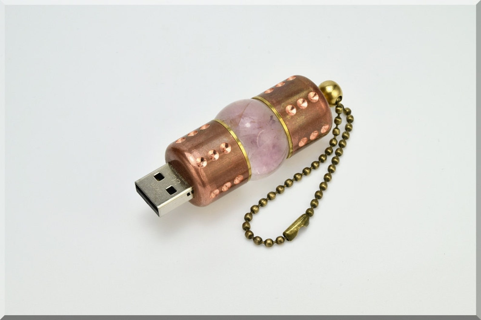 Natural Rose Quartz stone 8/16/32/64/128GB USB flash drive | Etsy