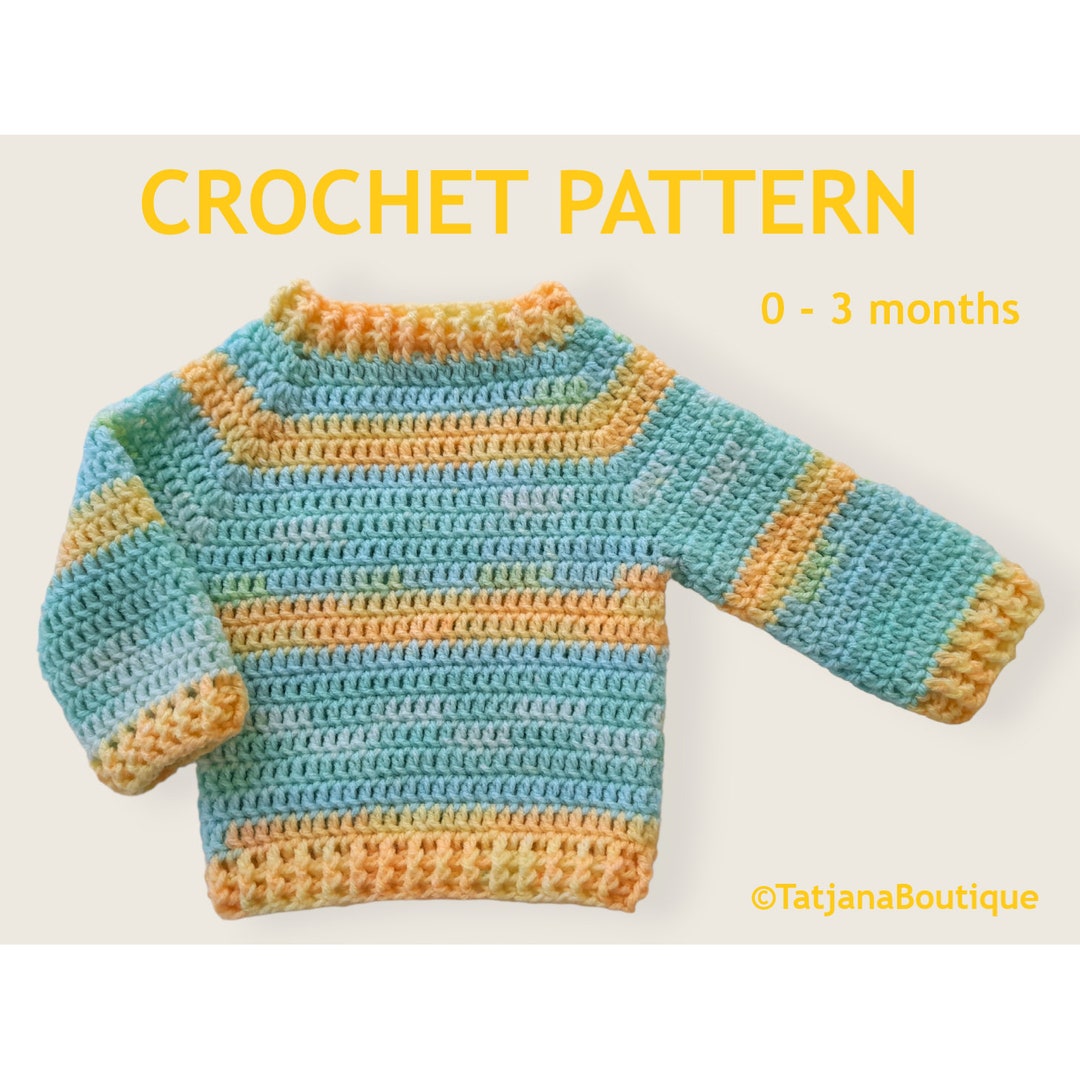 Crochet Pattern Baby Sweater, Crochet Baby Sweater Jumper Pattern ...