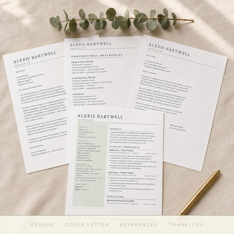 Nurse Resume Template | RN CV + Cover Letter | Word + Google Docs - Etsy