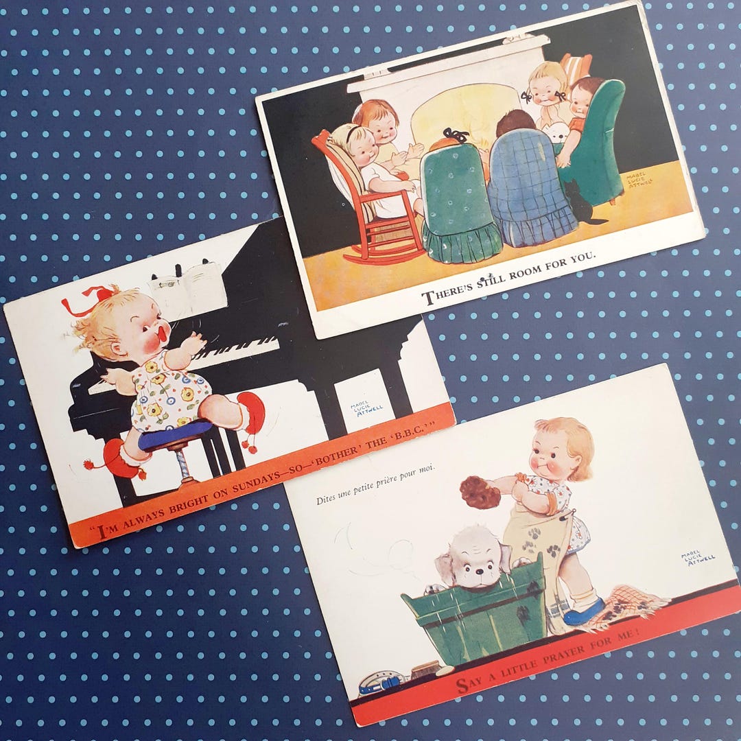 Vintage Mabel Lucie Atwell Postcards: 1920s-30s Valentine Ephemera - Etsy