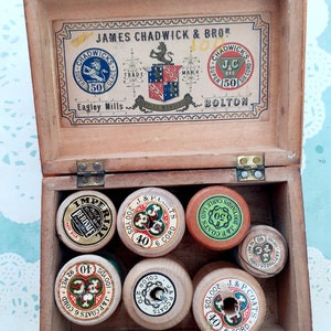 James Chadwick and Brother Sewing Cotton, Mauchline Ware Wooden Box ...