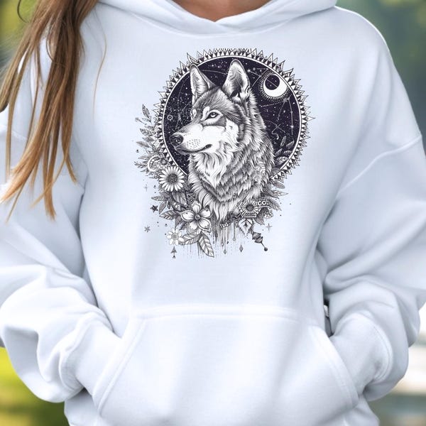 Galaxy Wolf Hoodies - Etsy