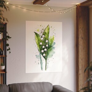 Poster Wall Art, Lily of the Valley May Birthmonth Flower Digital ...