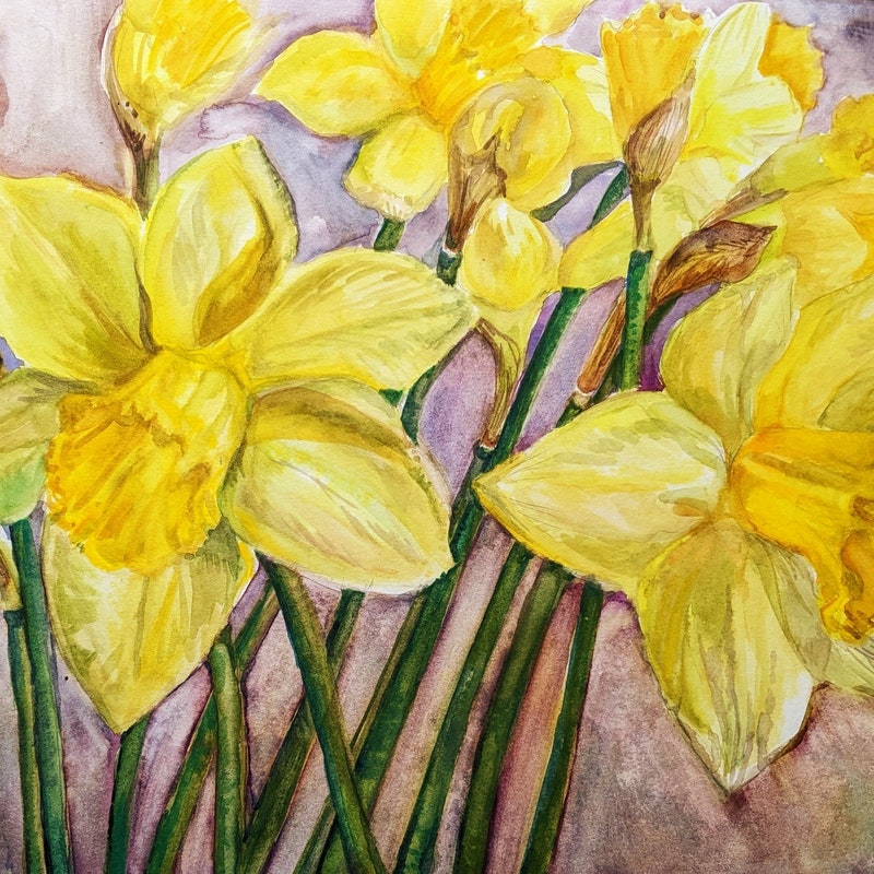 Daffodil Painting - Etsy