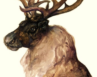 Rudolf the Red Nose Reindeer Watercolor Painting, Original Art, Made by ...