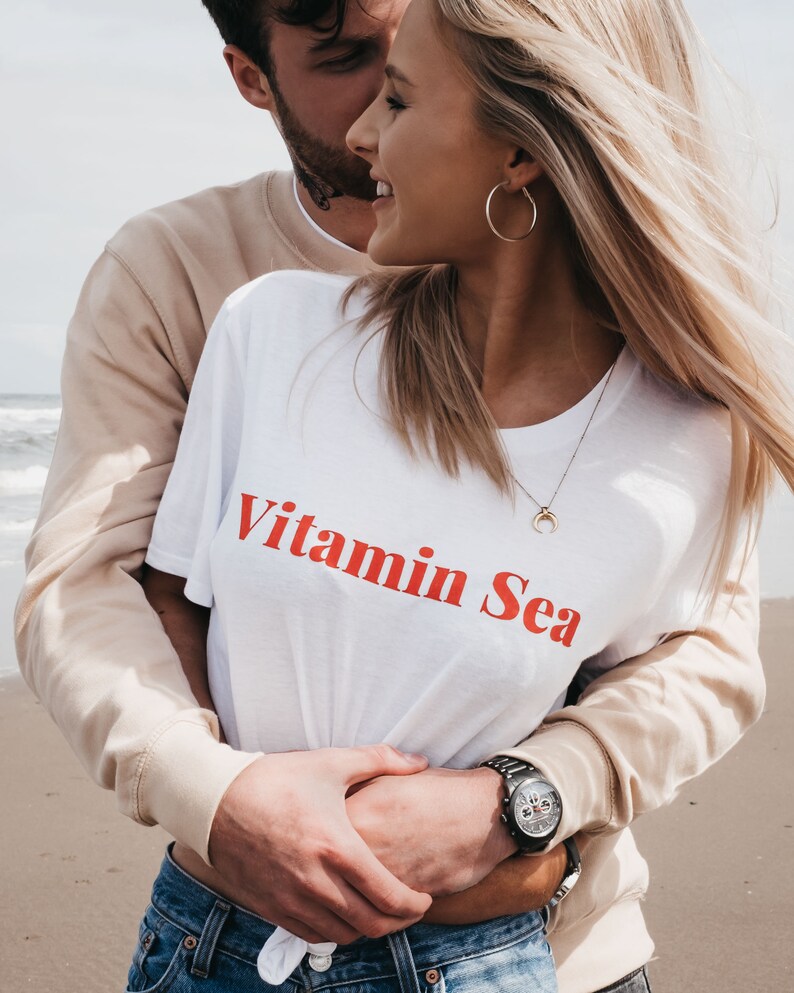 Womens 'vitamin Sea' Slogan T-shirt in Yellow or White - Etsy