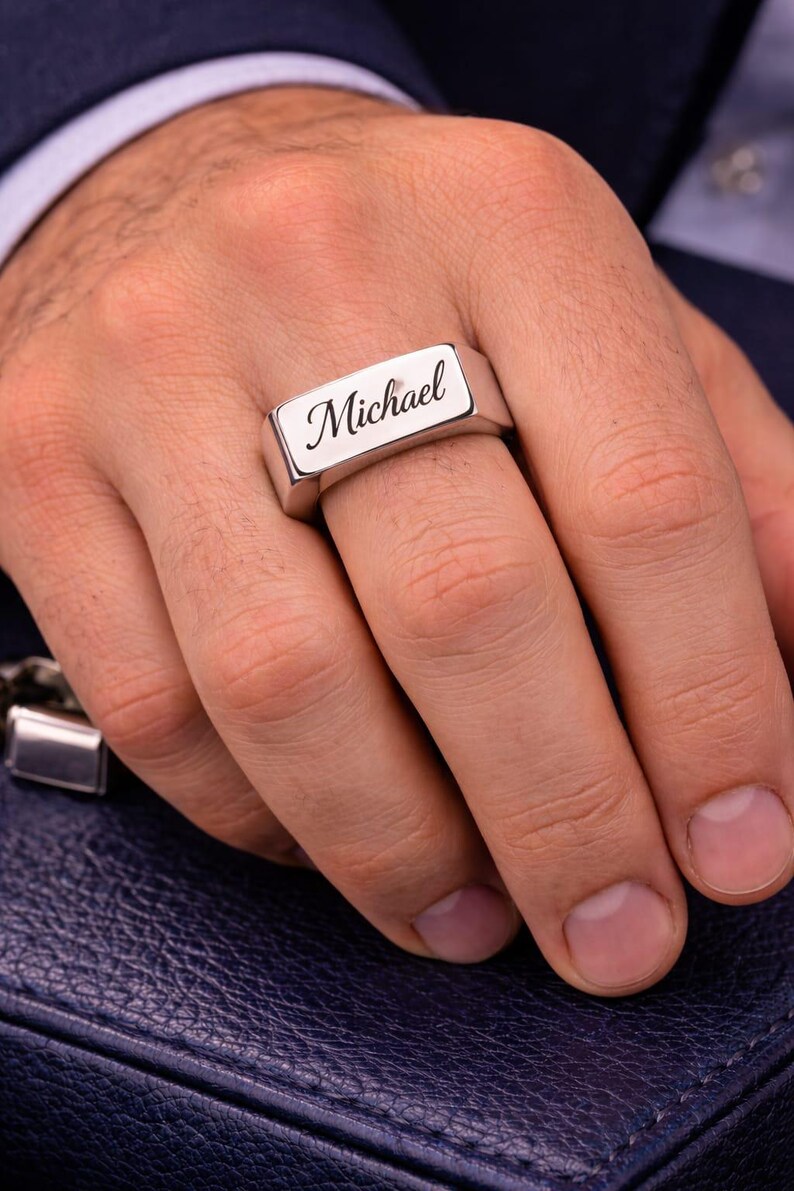 Personalized Signet Ring Women and Men, Gold or 925 Silver Ring ...