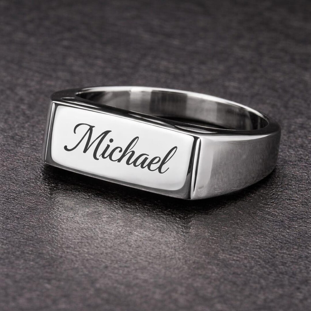 Personalized Signet Ring Women and Men, Gold or 925 Silver Ring ...