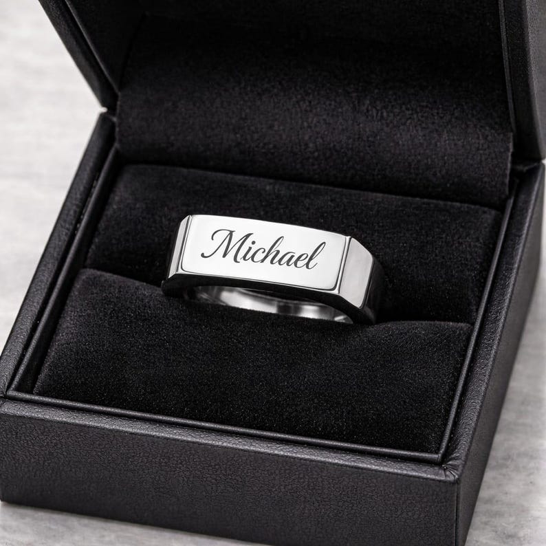 Personalized Signet Ring Women and Men, Gold or 925 Silver Ring ...