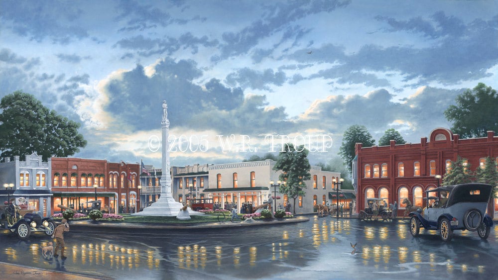 Franklin, Tennessee Square, the Town Square 18x32" Unframed Giclee ...