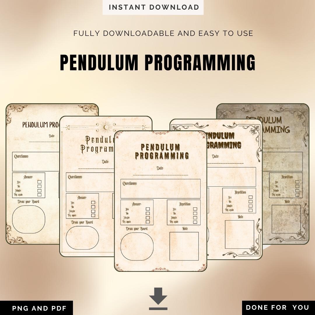 Elite Pendulum Programming Success Map Dowsing Chart PDF PNG High ...