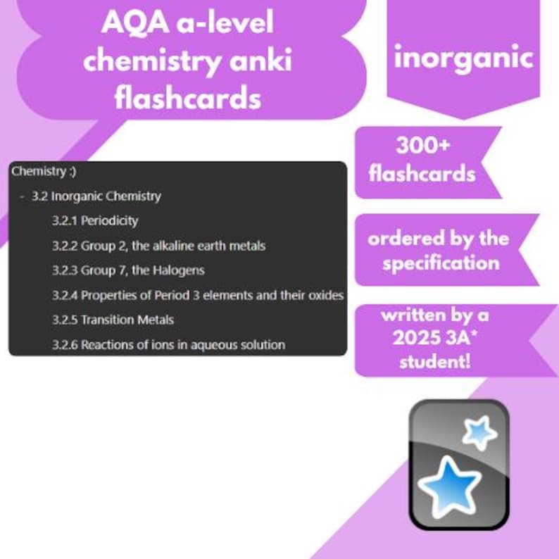 AQA A-level Inorganic Chemistry Anki Flashcards - Etsy