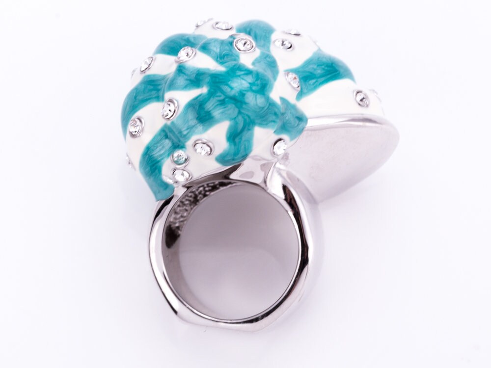 Estate Princess Amanda Borghese Enamel and Rhinestone Seashell ...