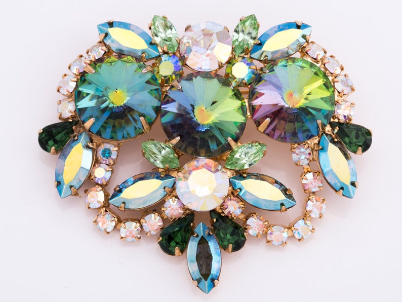 Vintage Dimartino Originals Rivoli Rhinestone Statement Brooch - Etsy