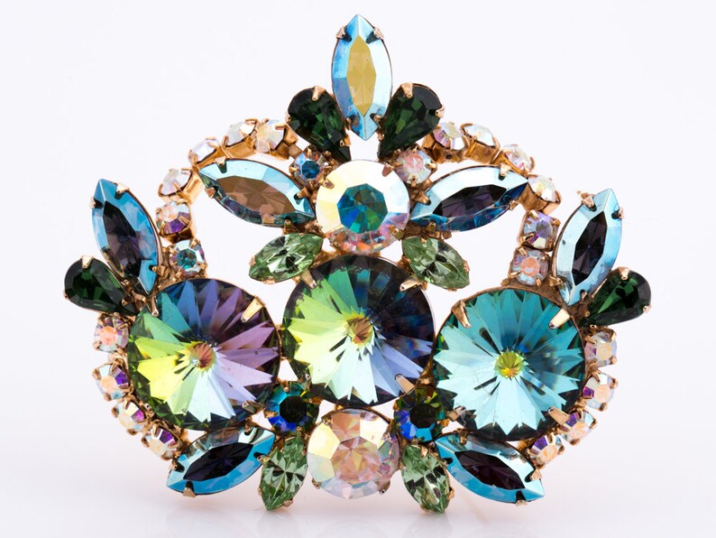 Vintage Dimartino Originals Rivoli Rhinestone Statement Brooch - Etsy