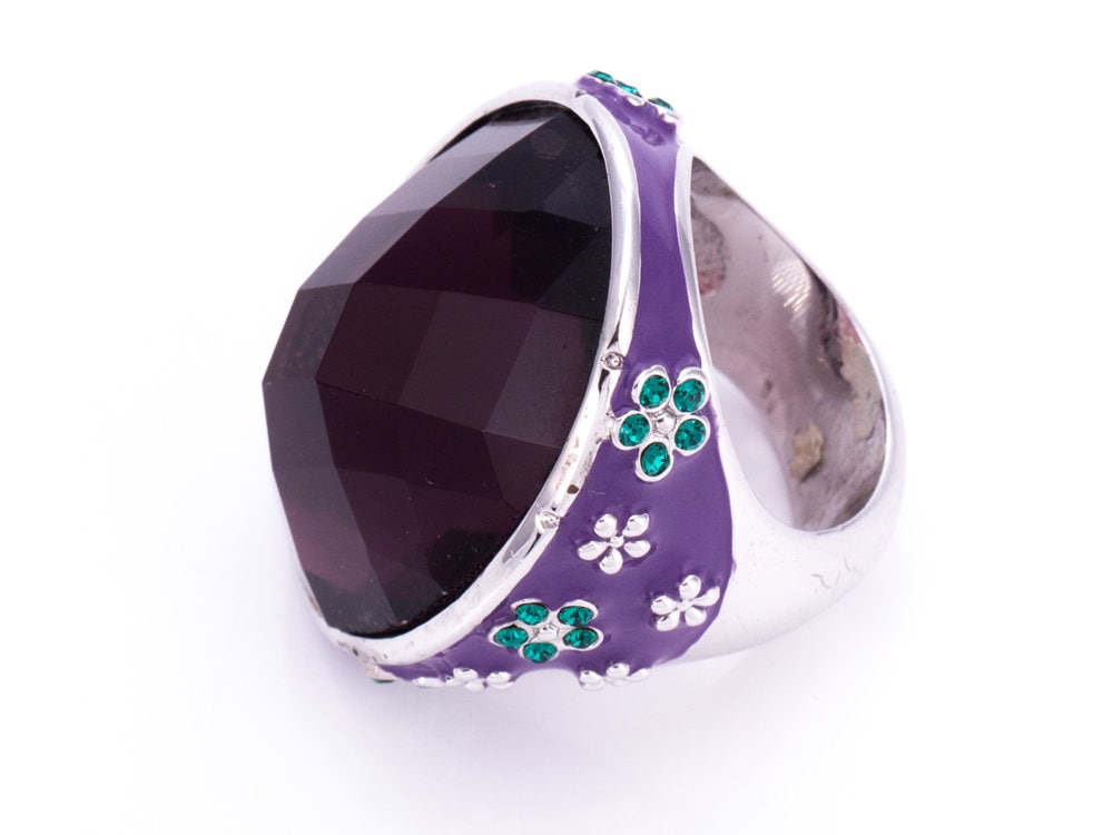 Estate Princess Amanda Borghese Amethyst and Enamel Statement - Etsy ...
