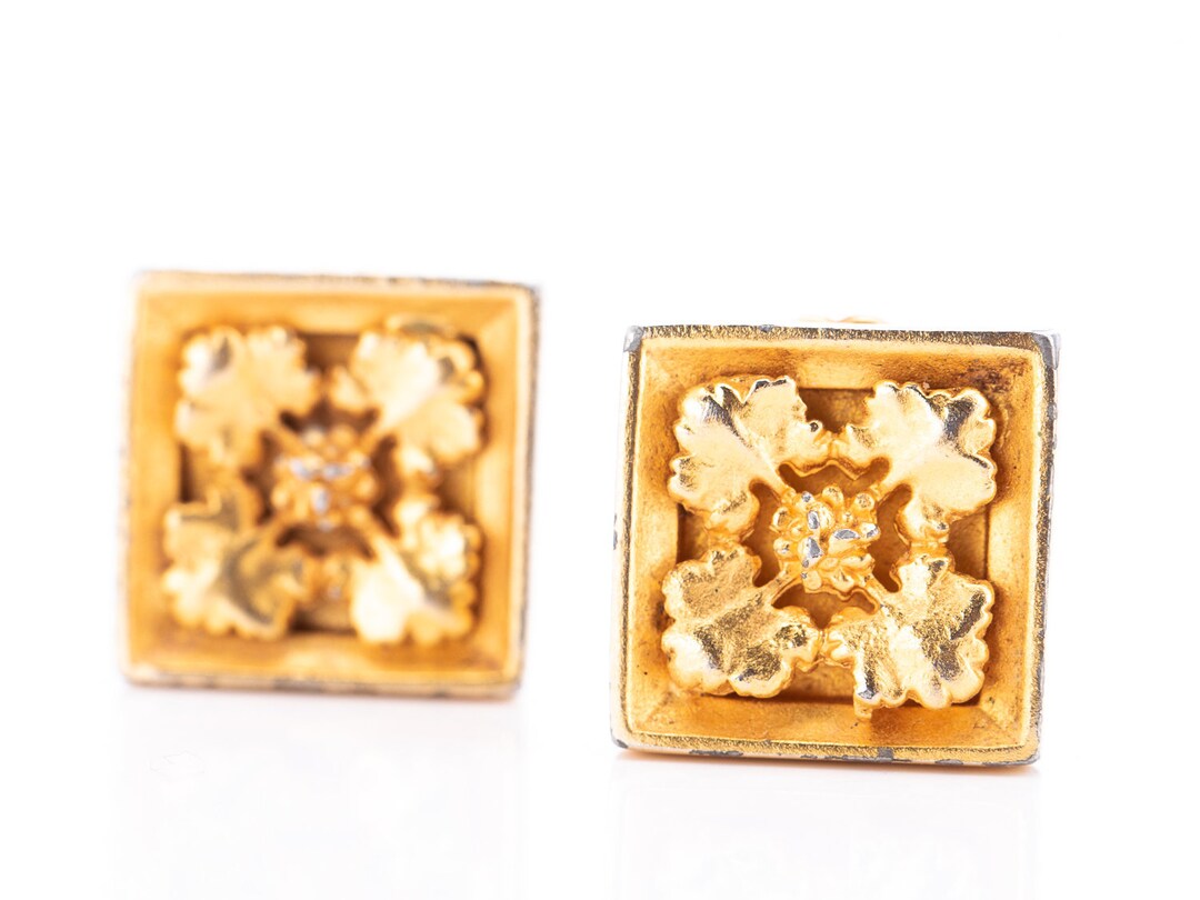 Vintage Mish Tworkowski Gold Plated Statement Clip Earrings - Etsy