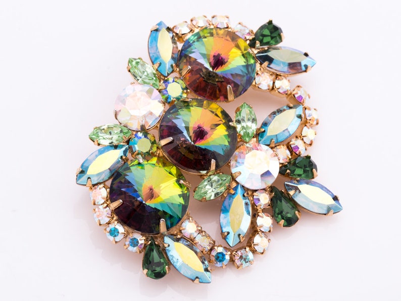 Vintage Dimartino Originals Rivoli Rhinestone Statement Brooch - Etsy