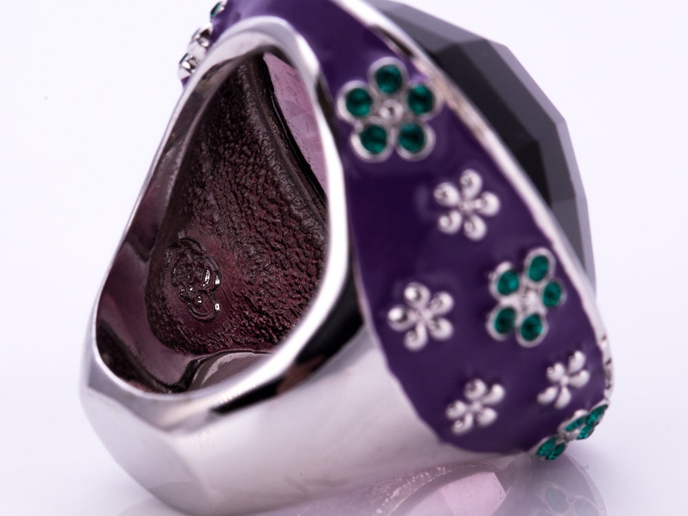 Estate Princess Amanda Borghese Amethyst and Enamel Statement - Etsy ...