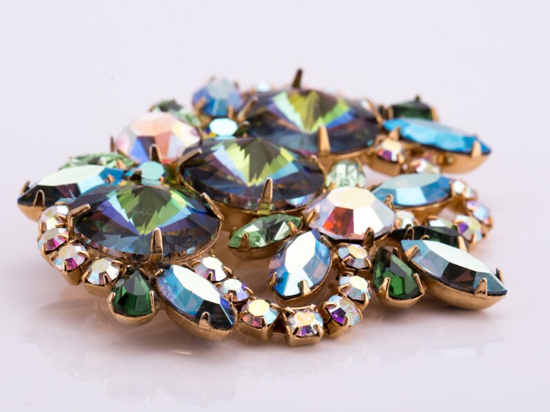 Vintage Dimartino Originals Rivoli Rhinestone Statement Brooch - Etsy