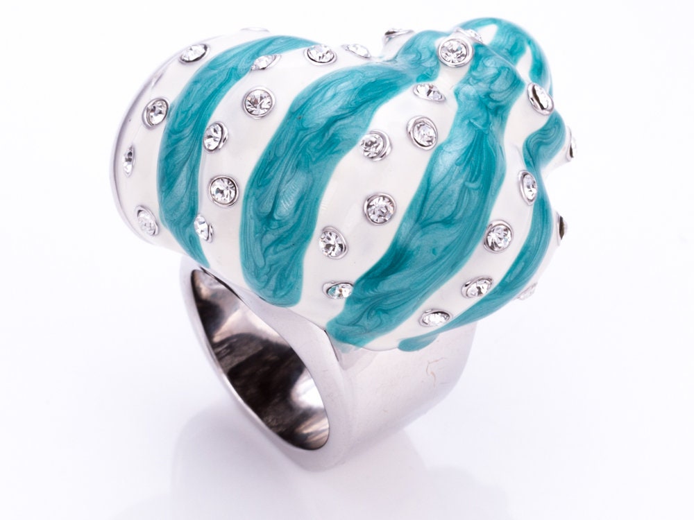 Estate Princess Amanda Borghese Enamel and Rhinestone Seashell ...