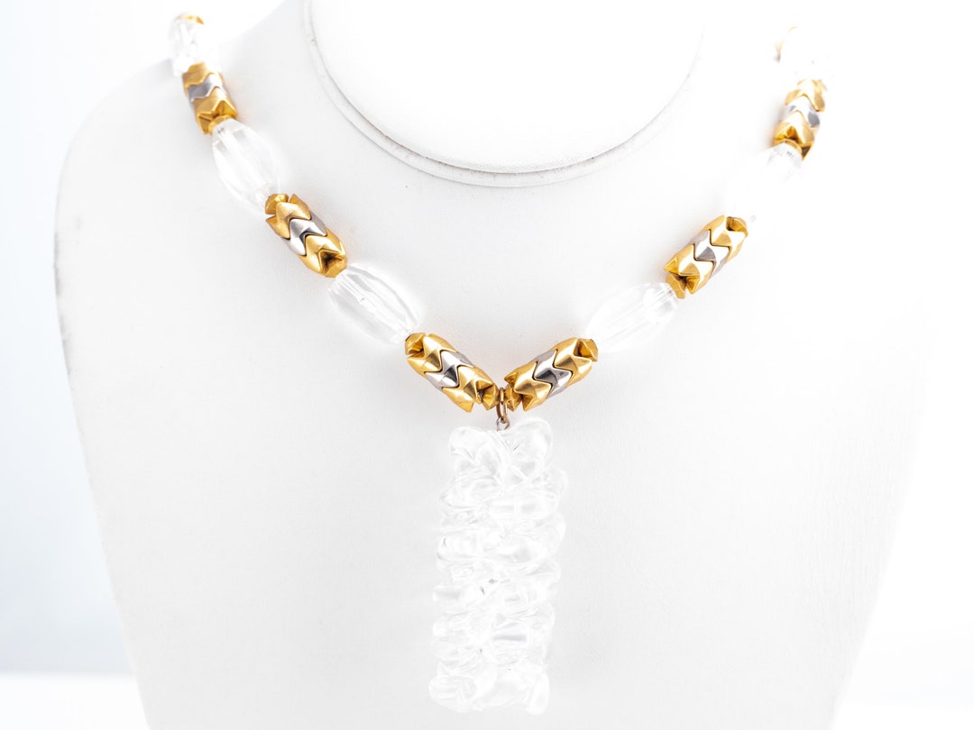 RARE Vintage Giorgio Sant'angelo for Kramer Crystal and Gold/silver ...