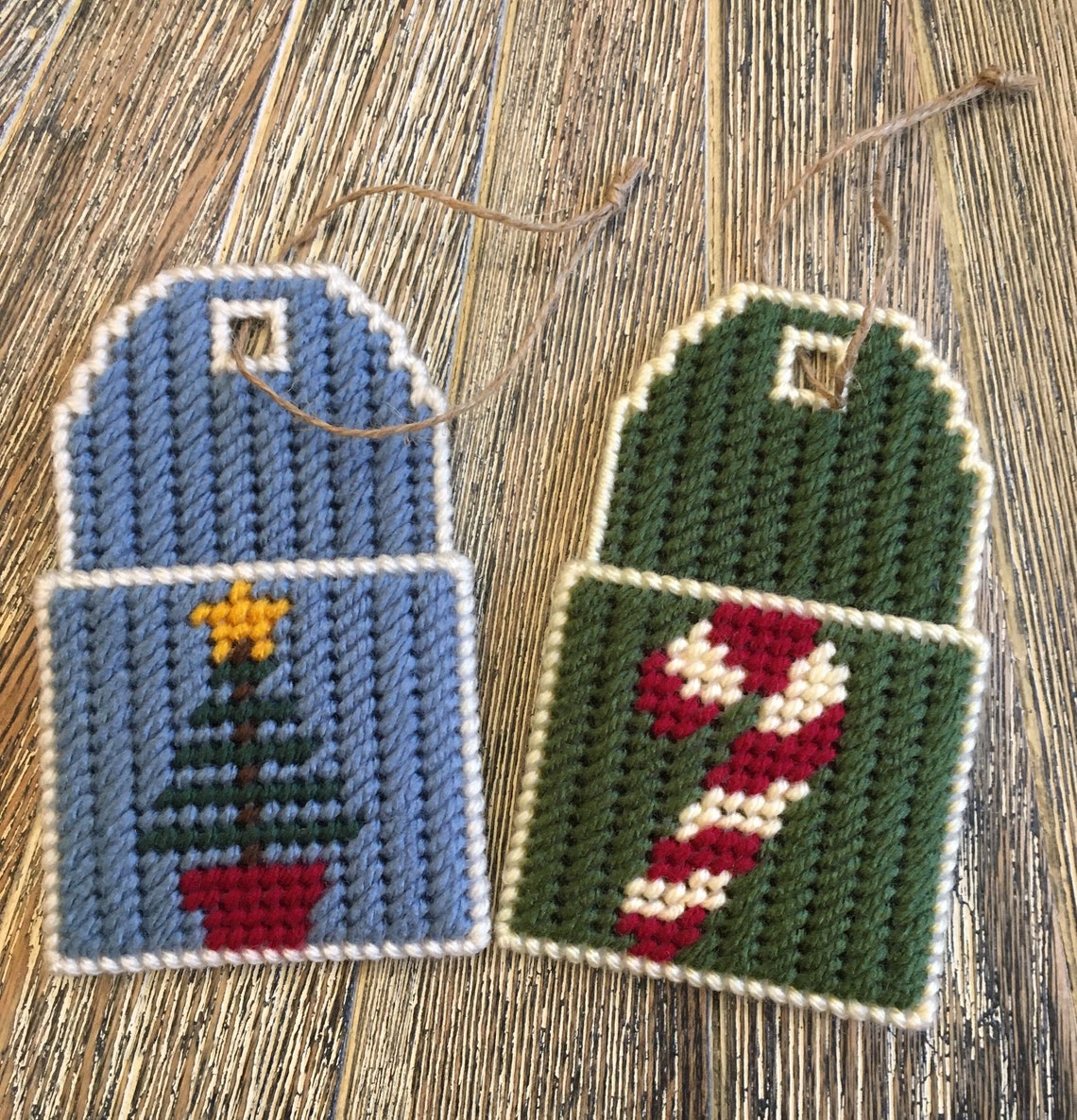 Plastic Canvas Christmas Gift Holder Set of Two | Etsy