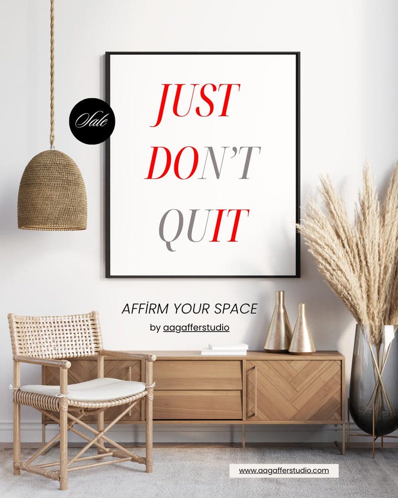 Just Don't Quit Motivational Typography Print (digital Download) - Etsy