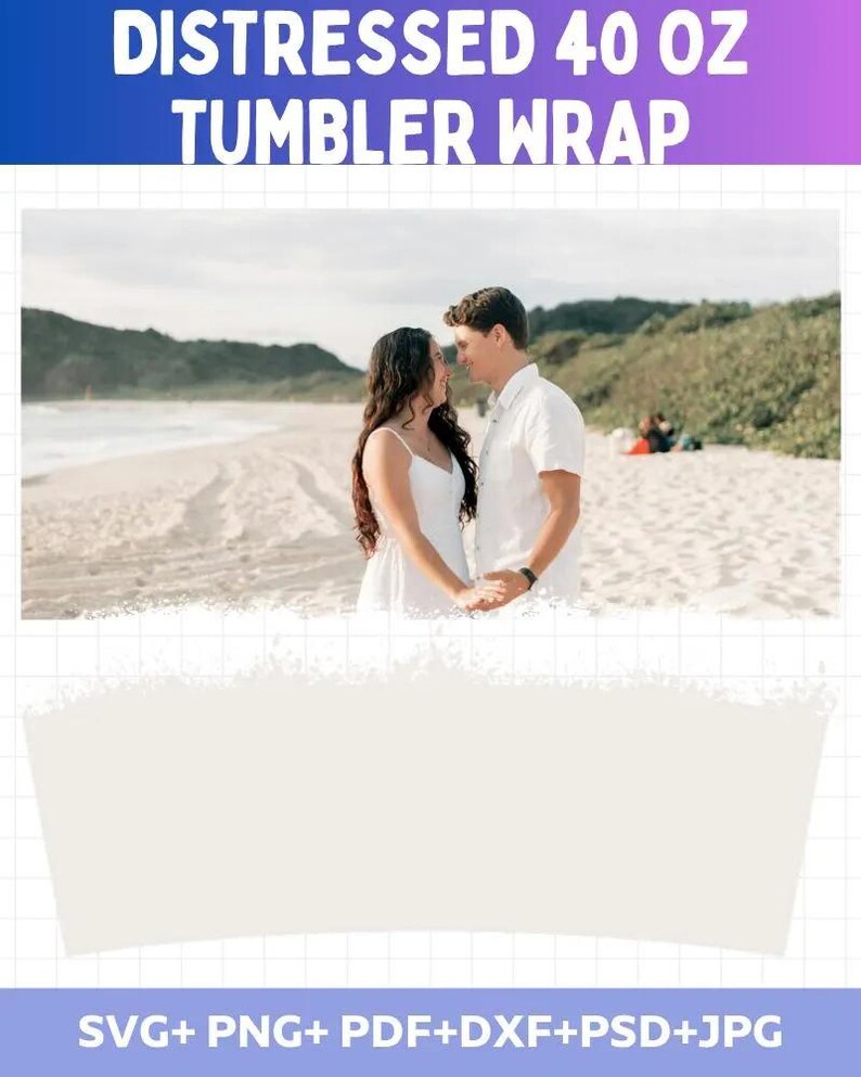 40oz Tumbler Wrap Template Canva Editable, Distressed Grunge Tumbler ...