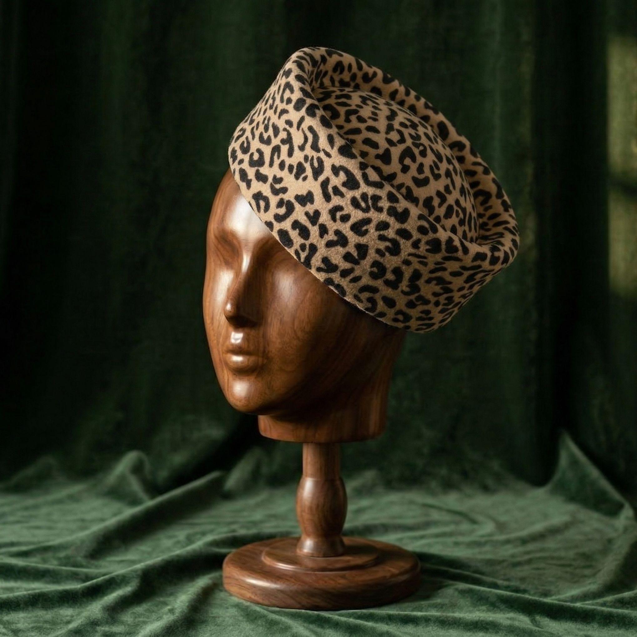 Chic Leopard Print Pillbox Hat - Etsy