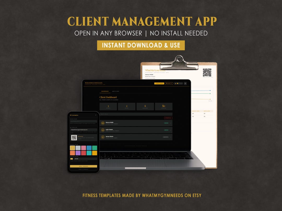 Client Management App for Personal Trainers Sessions Progress Tracker ...