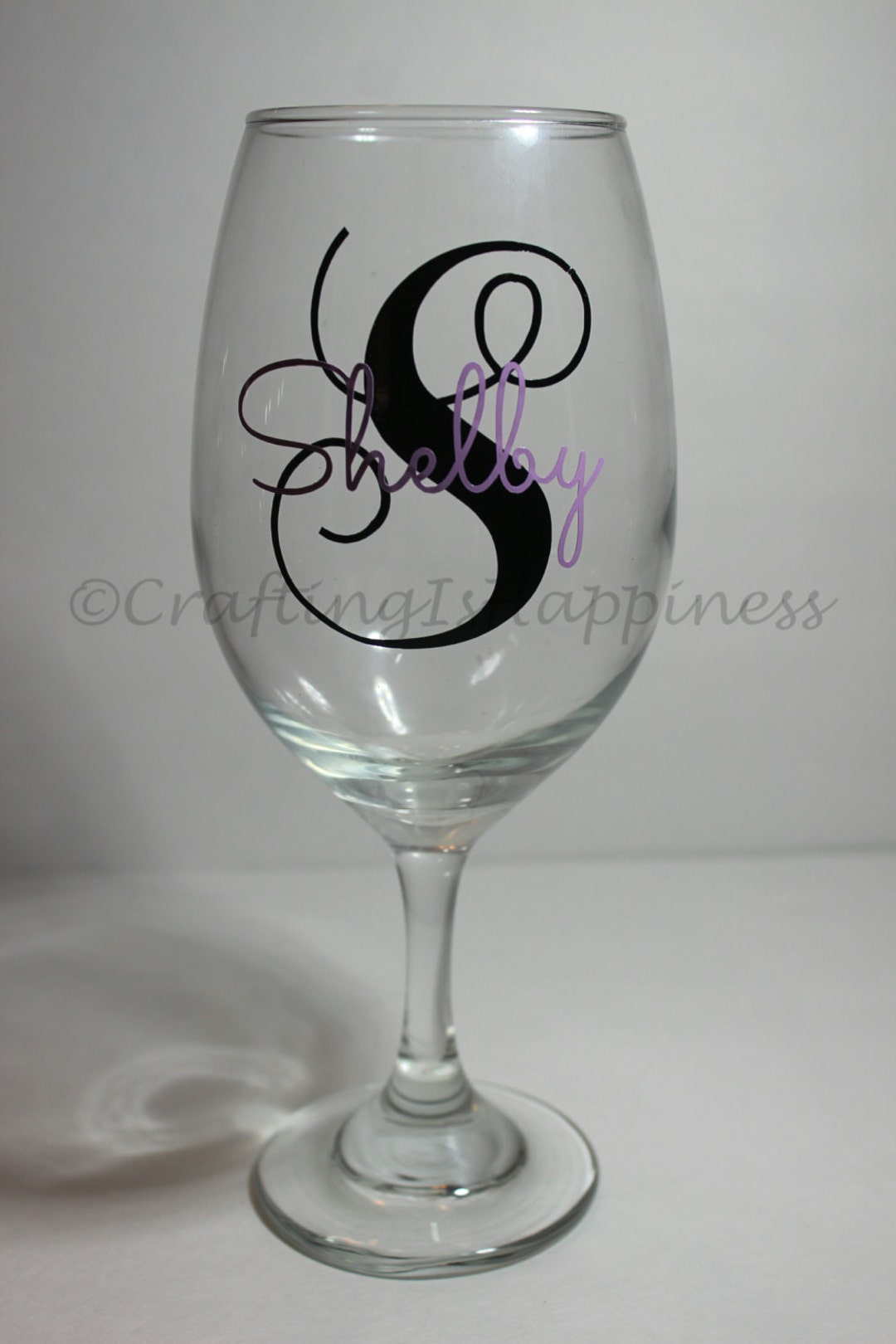 PERSONALIZED MONOGRAM 20oz Wine Glass INITIAL Name Script Cursive ...