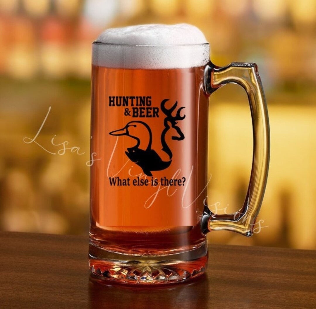 HUNTING & BEER Tasse en verre de canard poisson cerf Buck 28 oz tasse ...