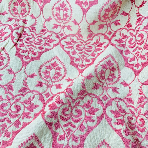 Pink Damask Fabric - Etsy